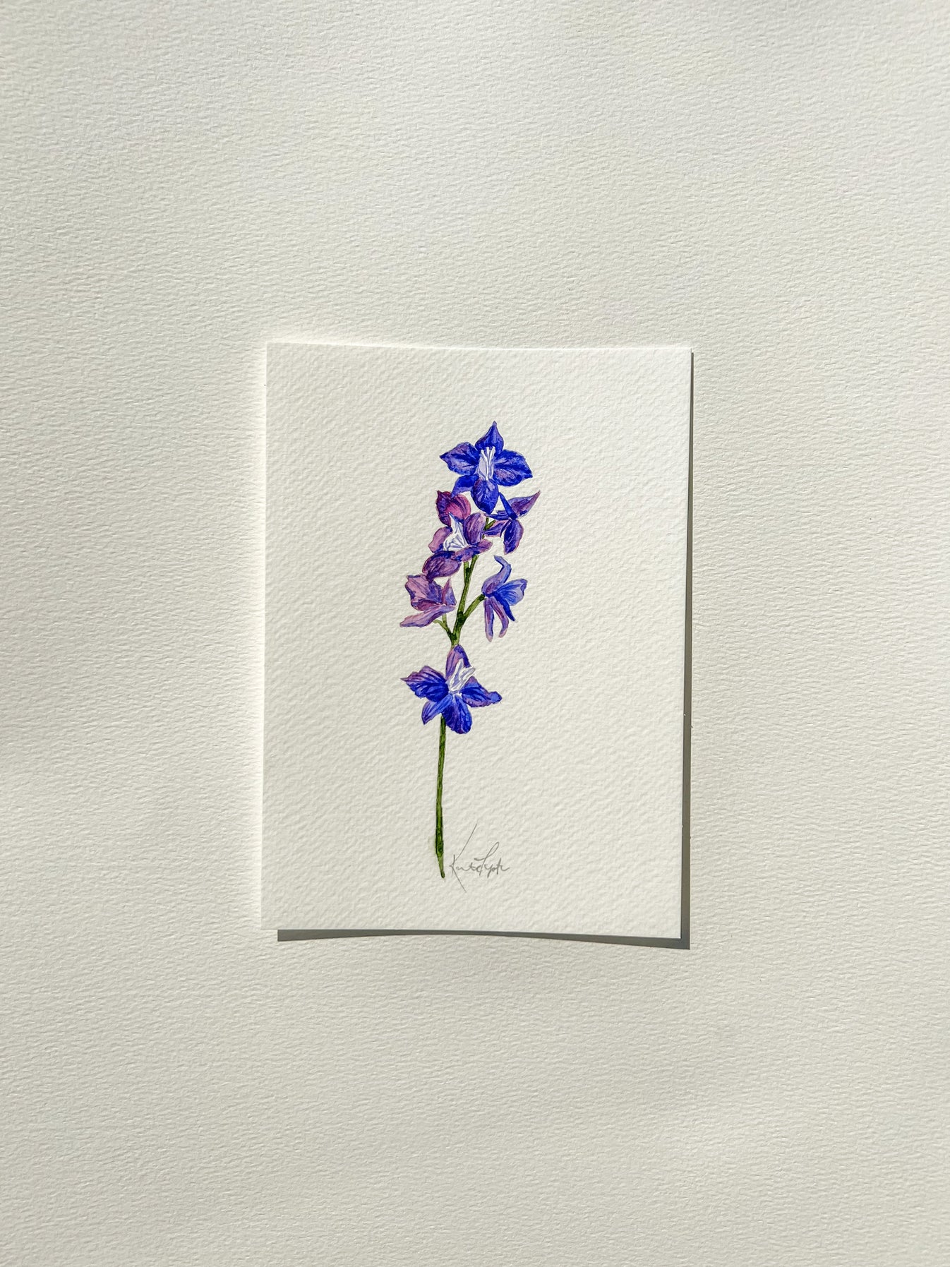 July Birth Flower | Larkspur Original Painting – Purpose Under Palms