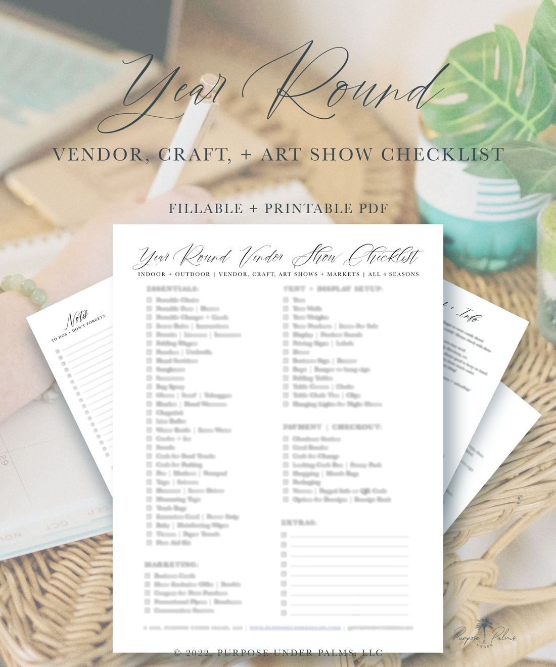 Year Round Vendor, Craft, Art Show + Market Checklist | Digital Downlo ...